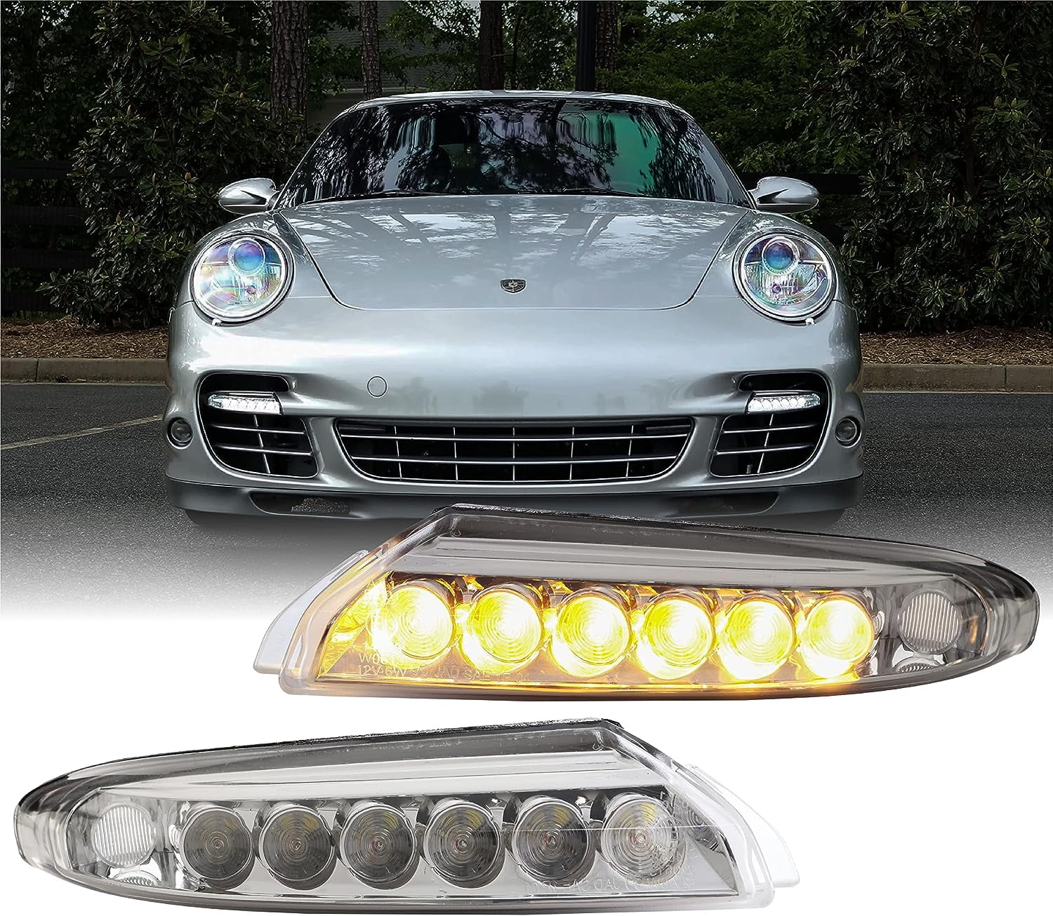 USR 07-12 911 997 LED DRL Front Bumper Signal Lights Assembly Set (Left ...