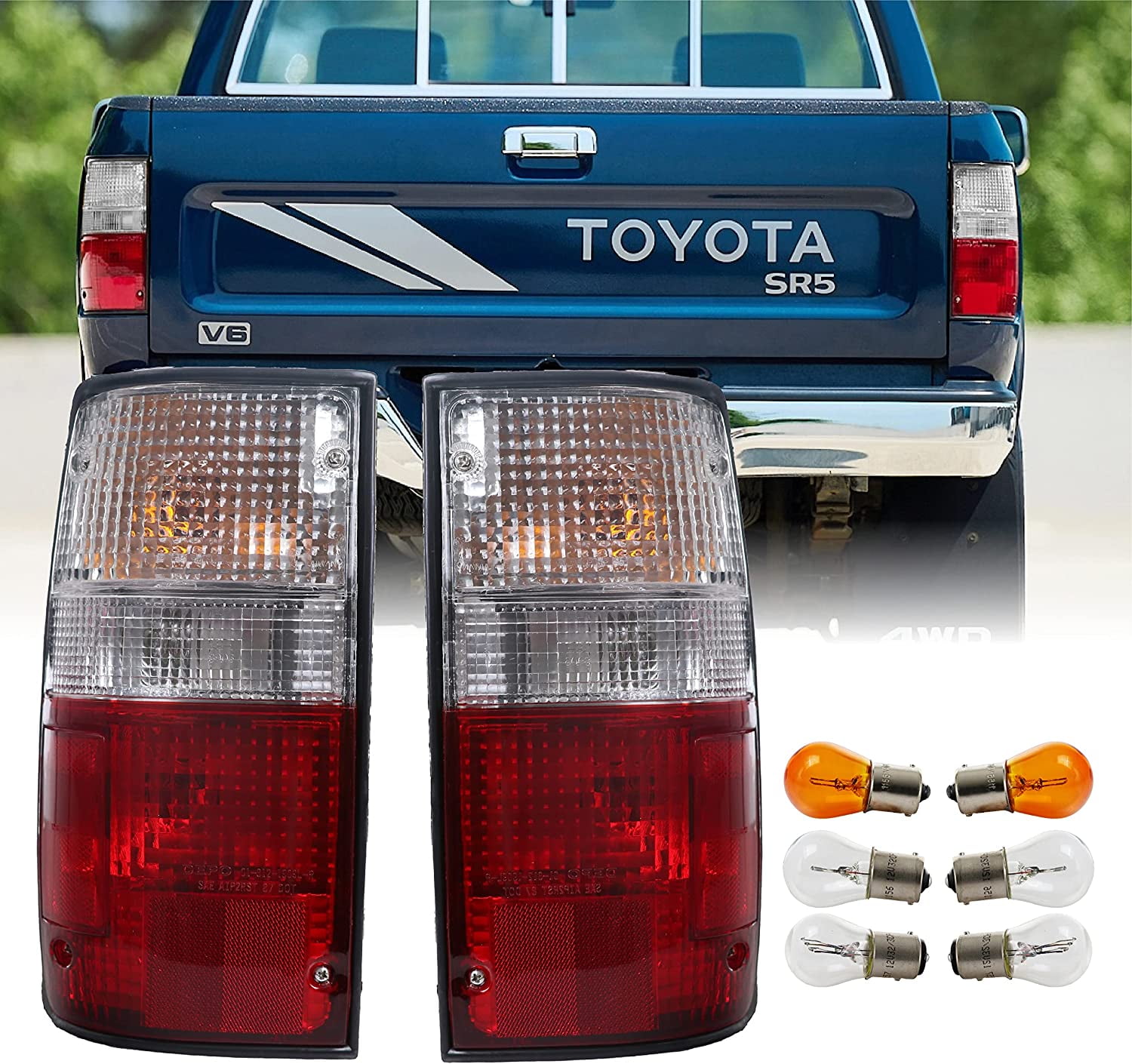 USR 89-95 Pickup Tail Lights - Stock Replacement Rear Tail Lamps Set ...