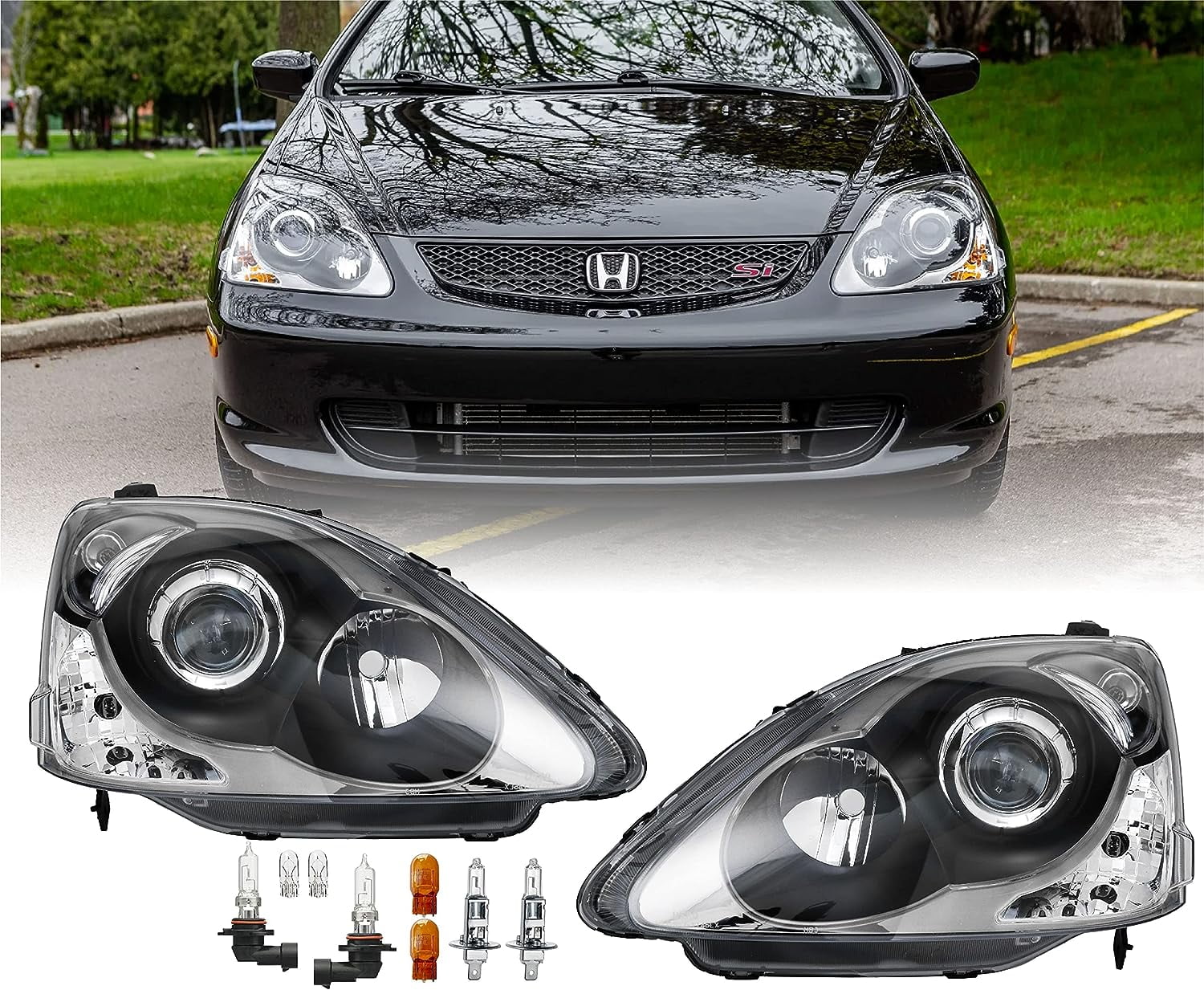 USR DEPO 02-05 Civic Si UPGRADE Stock Replacement Headlight Assembly ...