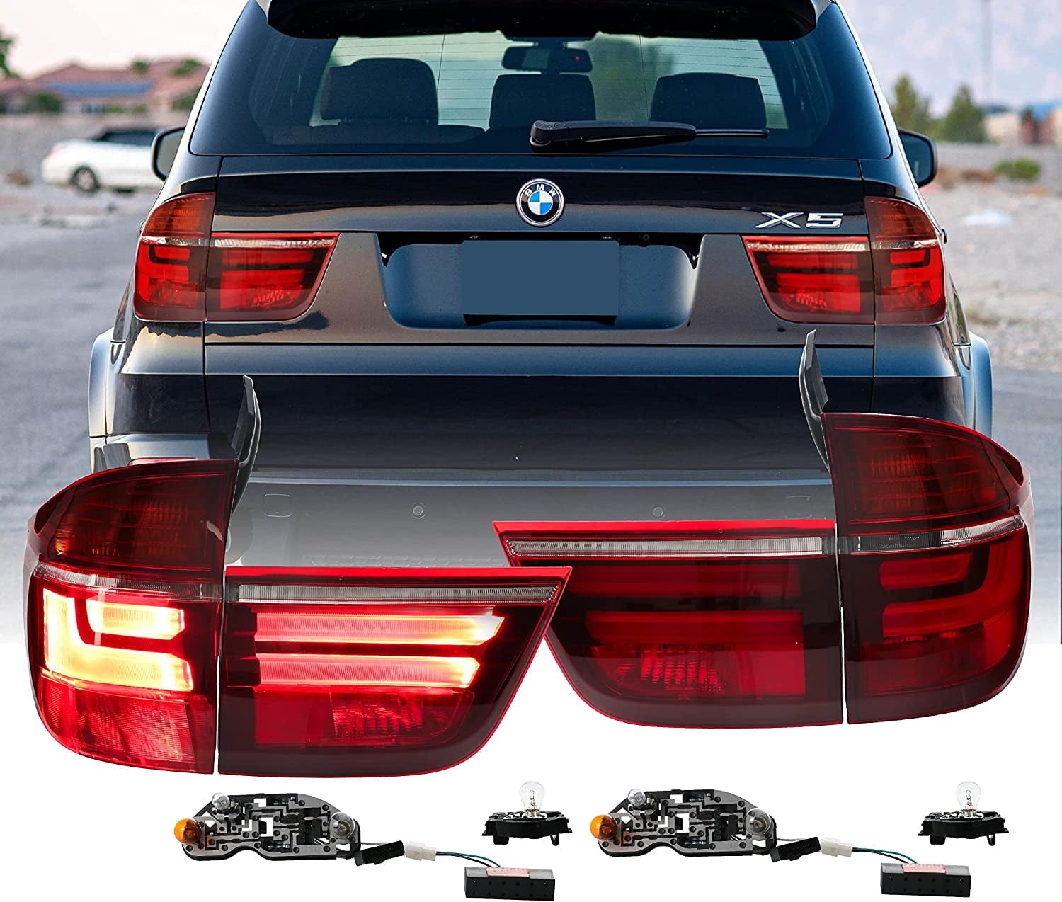 USR DEPO BMW E70 Tail Lights - Facelift LCI Style Red / Clear Lens LED ...