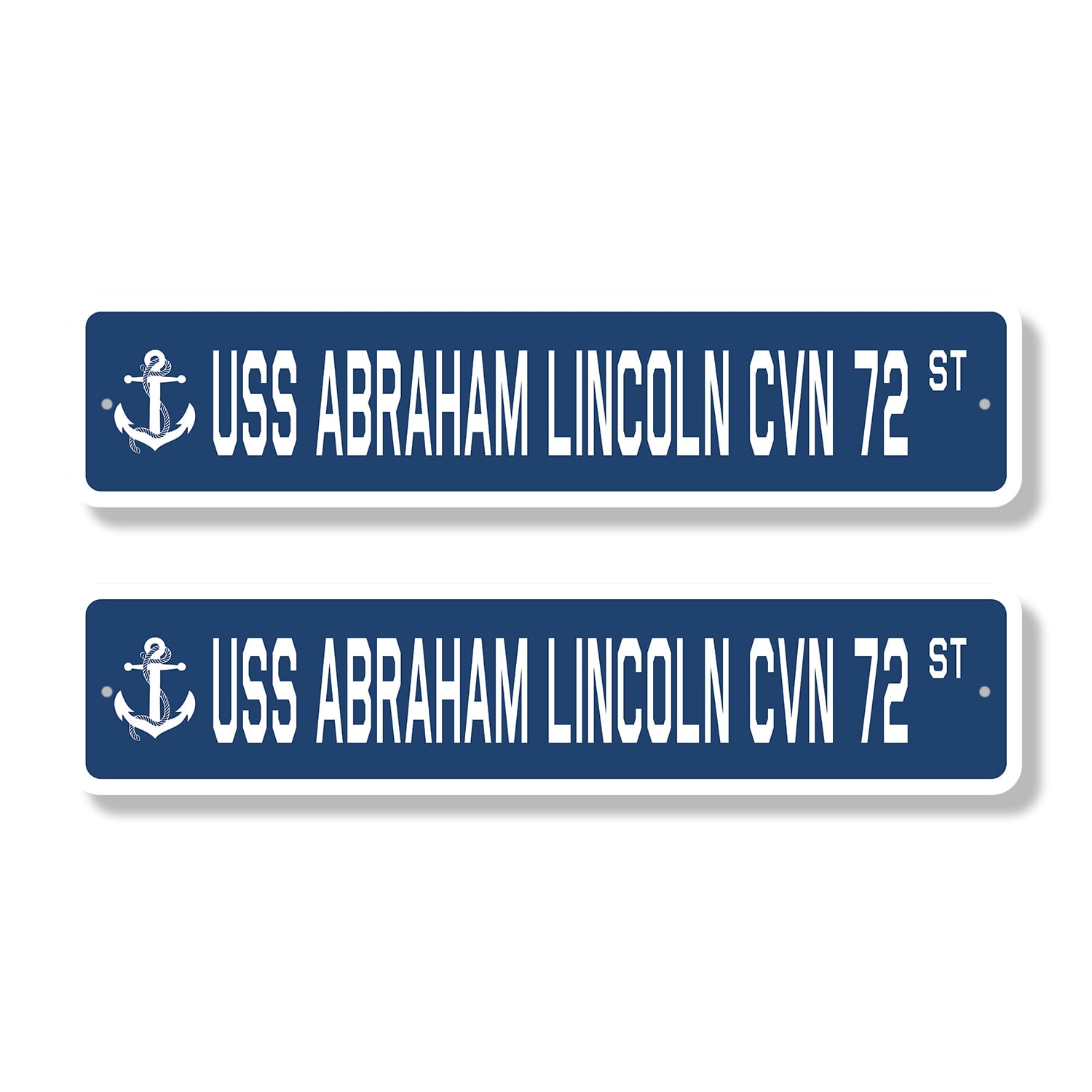 USS ABRAHAM LINCOLN CVN 72 Classic Street Sign (2 Pack) us navy ship ...