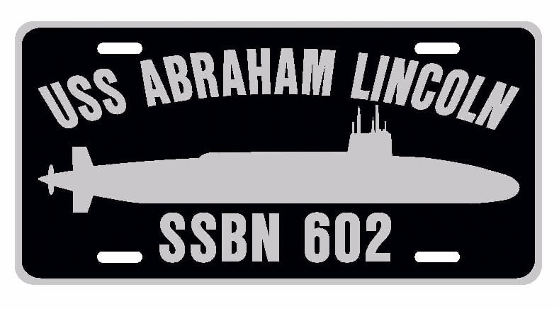 USS ABRAHAM LINCOLN SSBN 602 Aluminum License Plate Military Navy USN ...