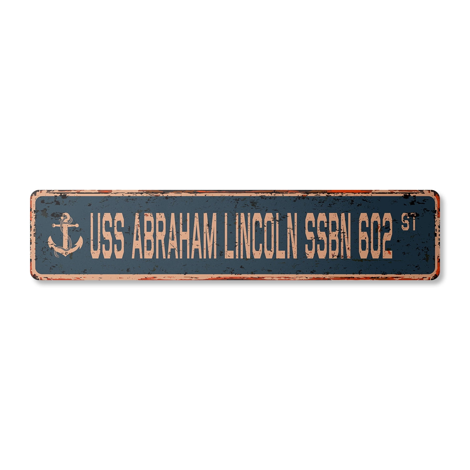 USS ABRAHAM LINCOLN SSBN 602 Vintage Plastic Street Sign us navy ship ...