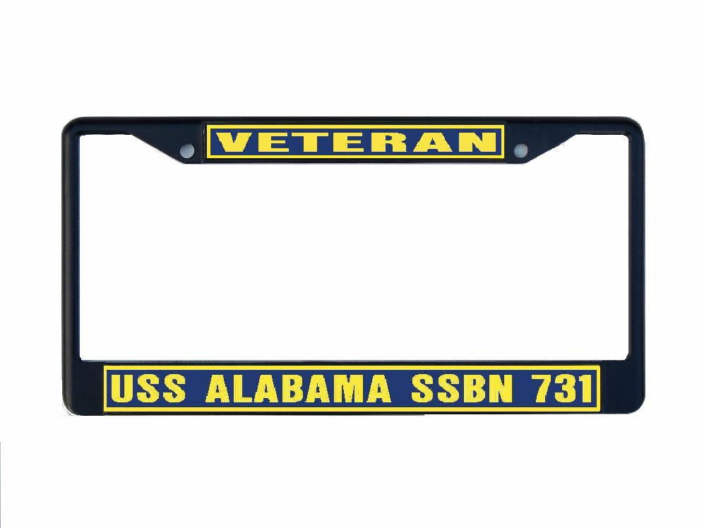 USS ALABAMA SSBN 731 License Plate Frame Black Metal Military Navy USN ...