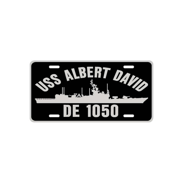 USS ALBERT DAVID DE 1050 Aluminum License Plate Military Navy USN Car ...