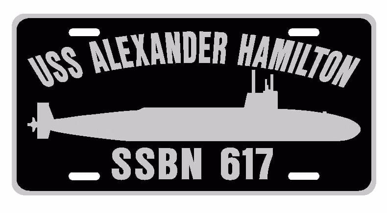 USS ALEXANDER HAMILTON SSBN 617 Aluminum License Plate Military Navy ...