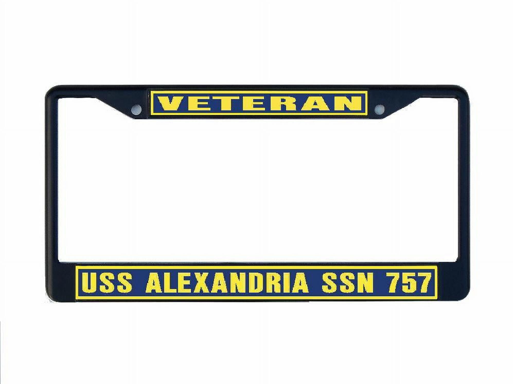 USS ALEXANDRIA SSN 757 License Plate Frame Black Metal Military Navy ...