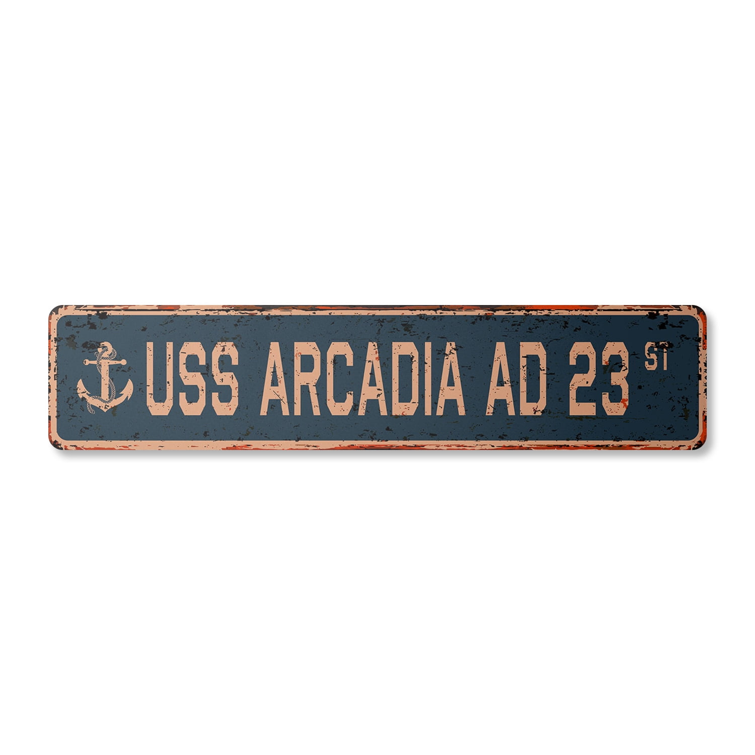 USS ARCADIA AD 23 Vintage Plastic Street Sign us navy ship veteran ...