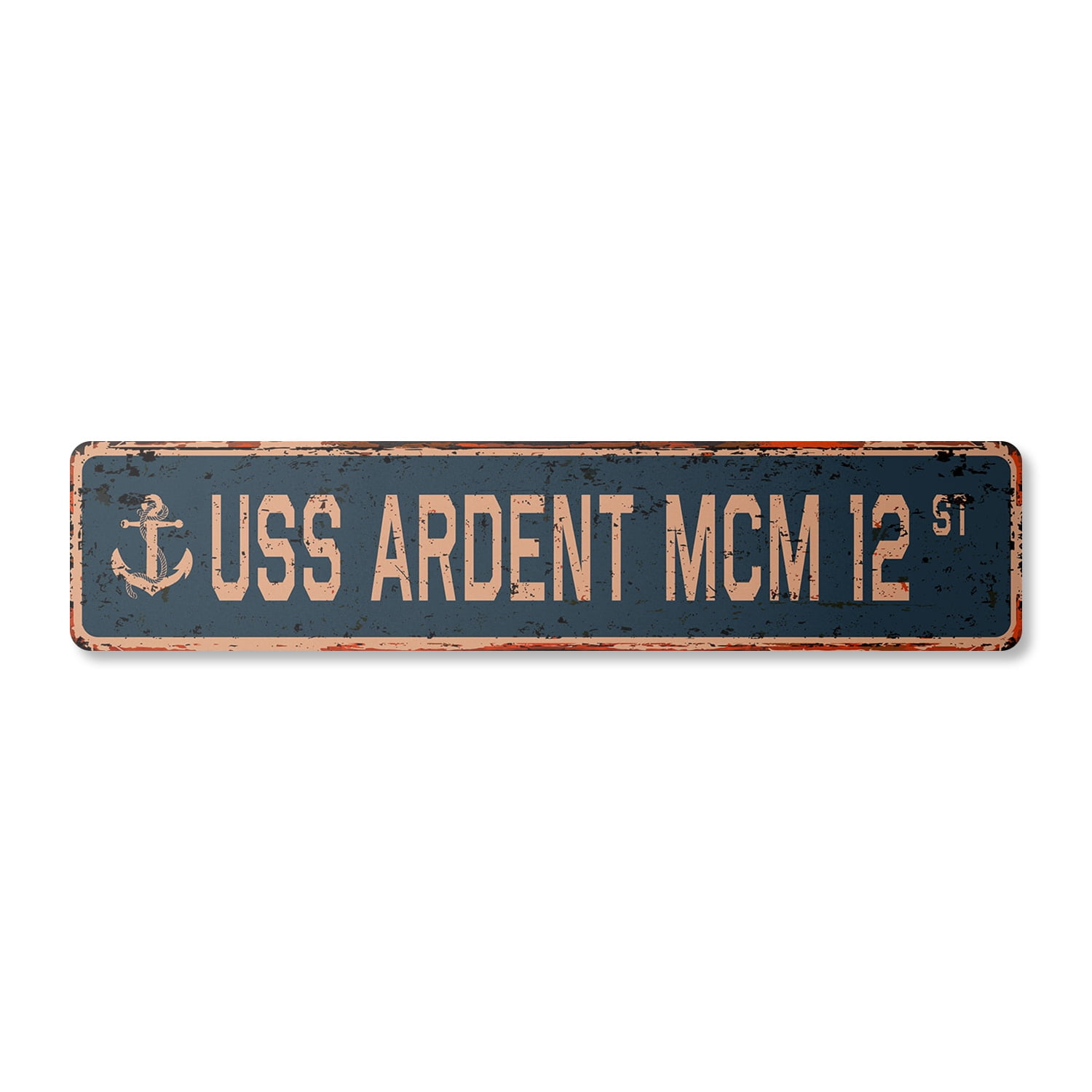USS ARDENT MCM 12 Vintage Plastic Street Sign us navy ship veteran ...
