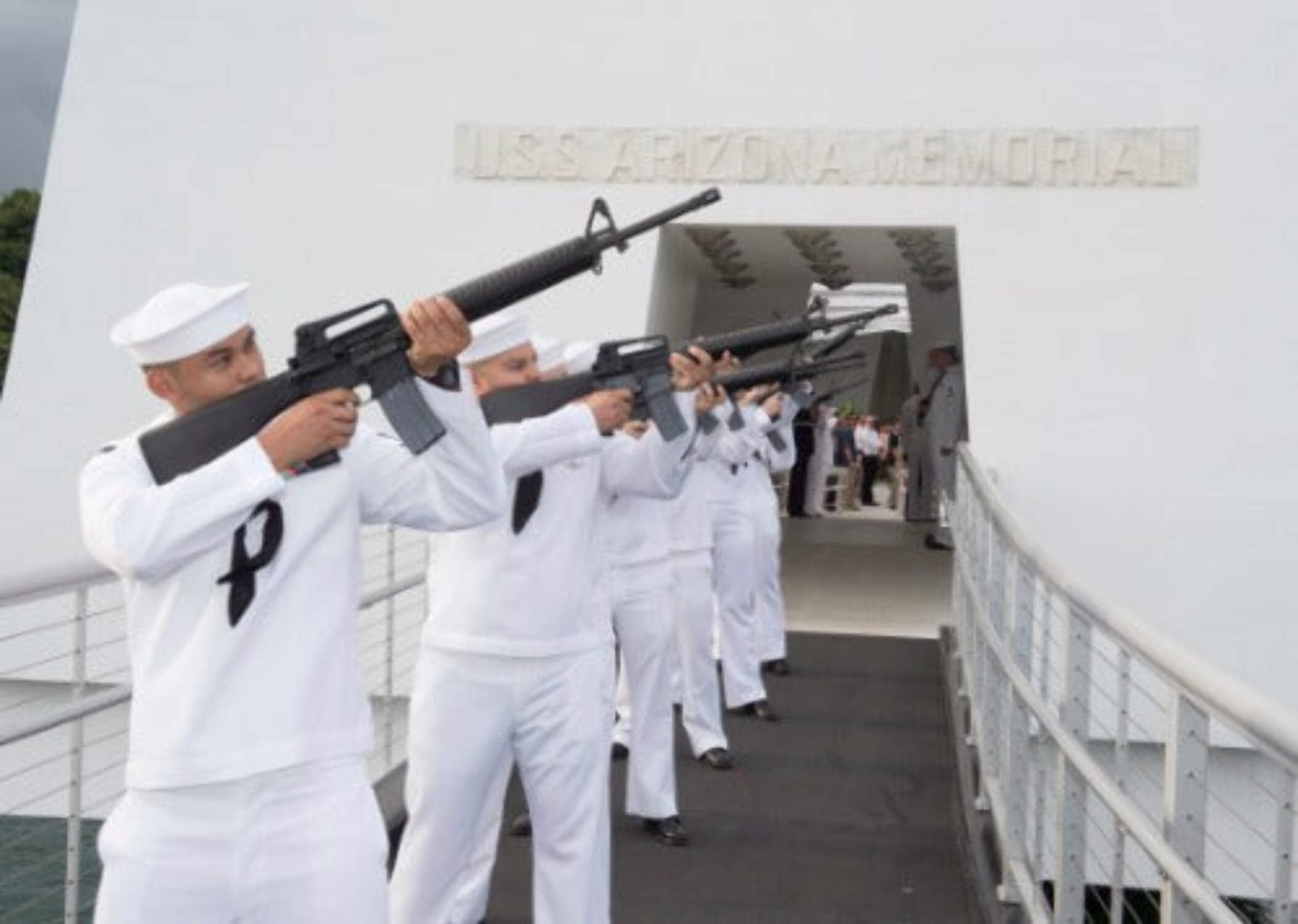 Uss Arizona Rifle Salute Glossy Poster Picture Photo Banner Print Usa ...