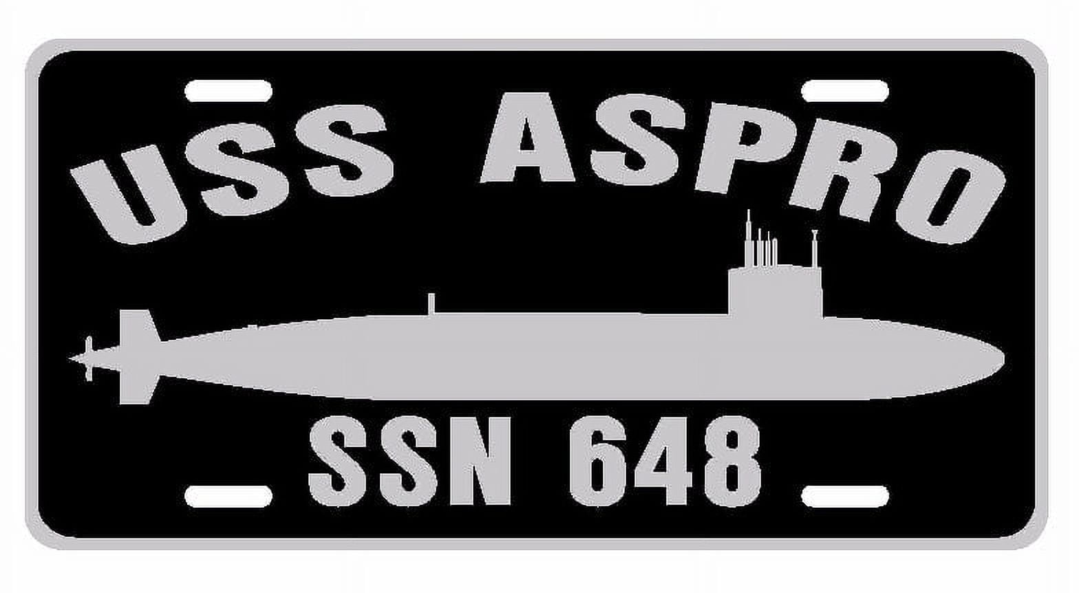 USS ASPRO SSN 648 Aluminum License Plate Military Navy USN Car Truck RV ...