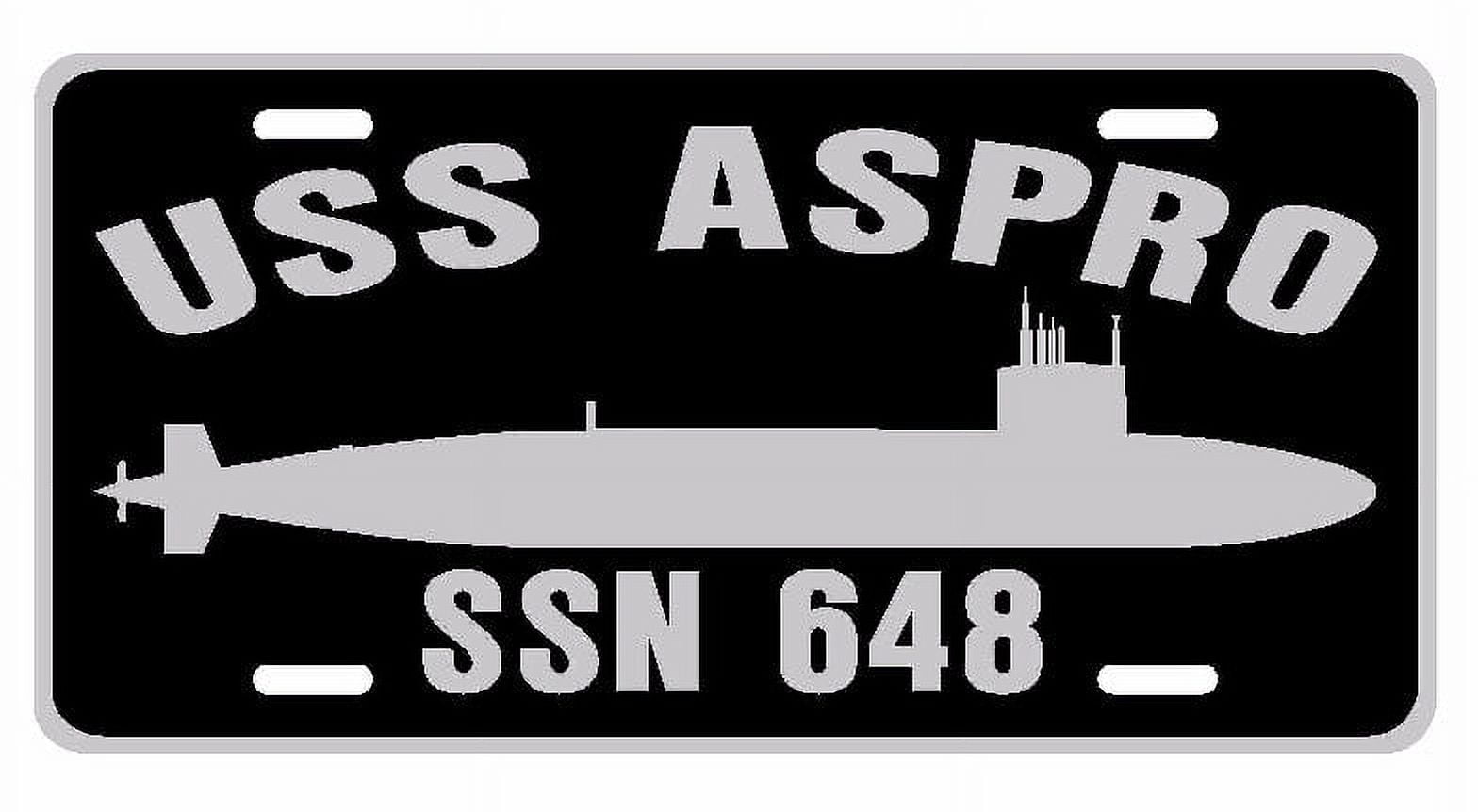 USS ASPRO SSN 648 Aluminum License Plate Military Navy USN Car Truck RV ...