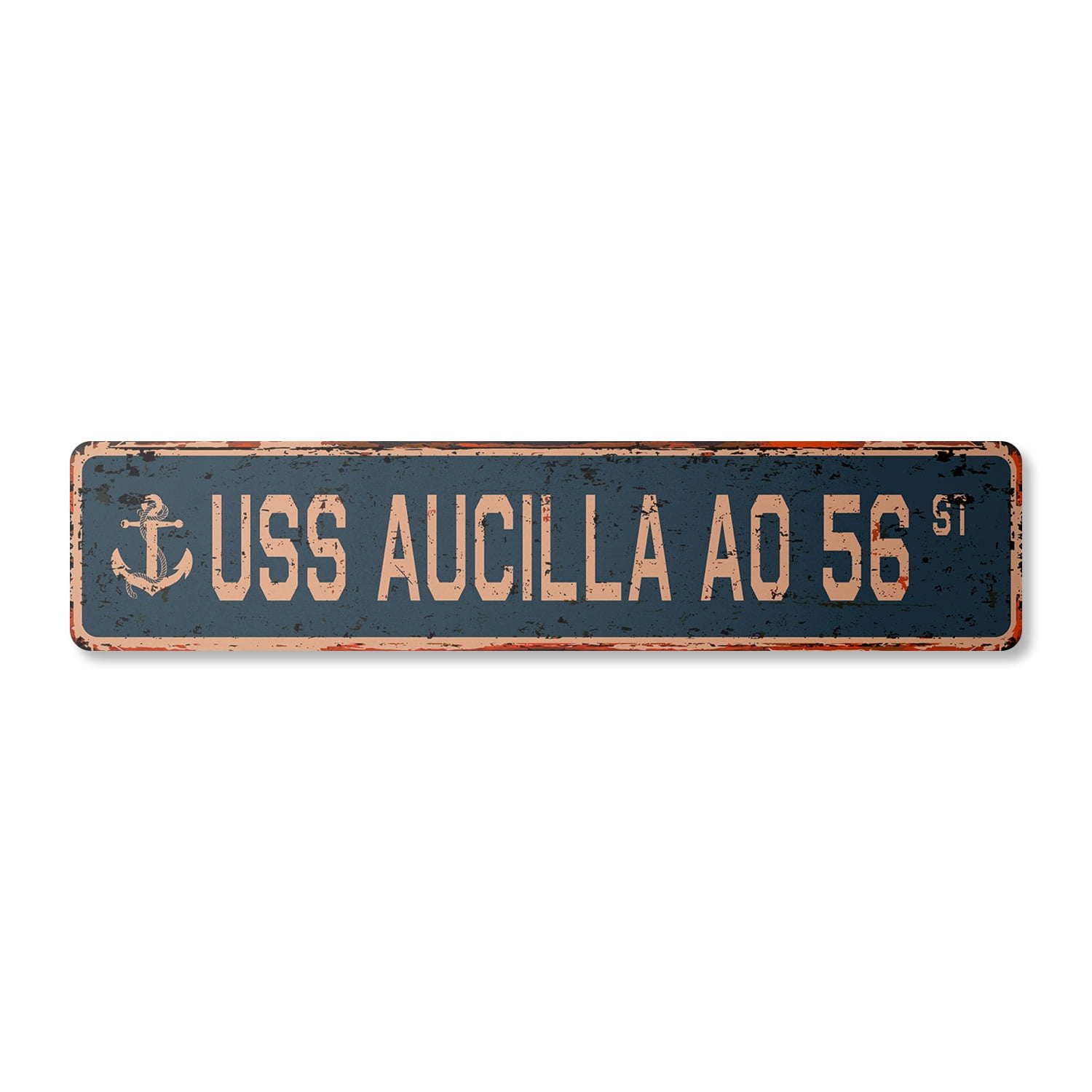 USS AUCILLA AO 56 Vintage Plastic Street Sign us navy ship veteran ...