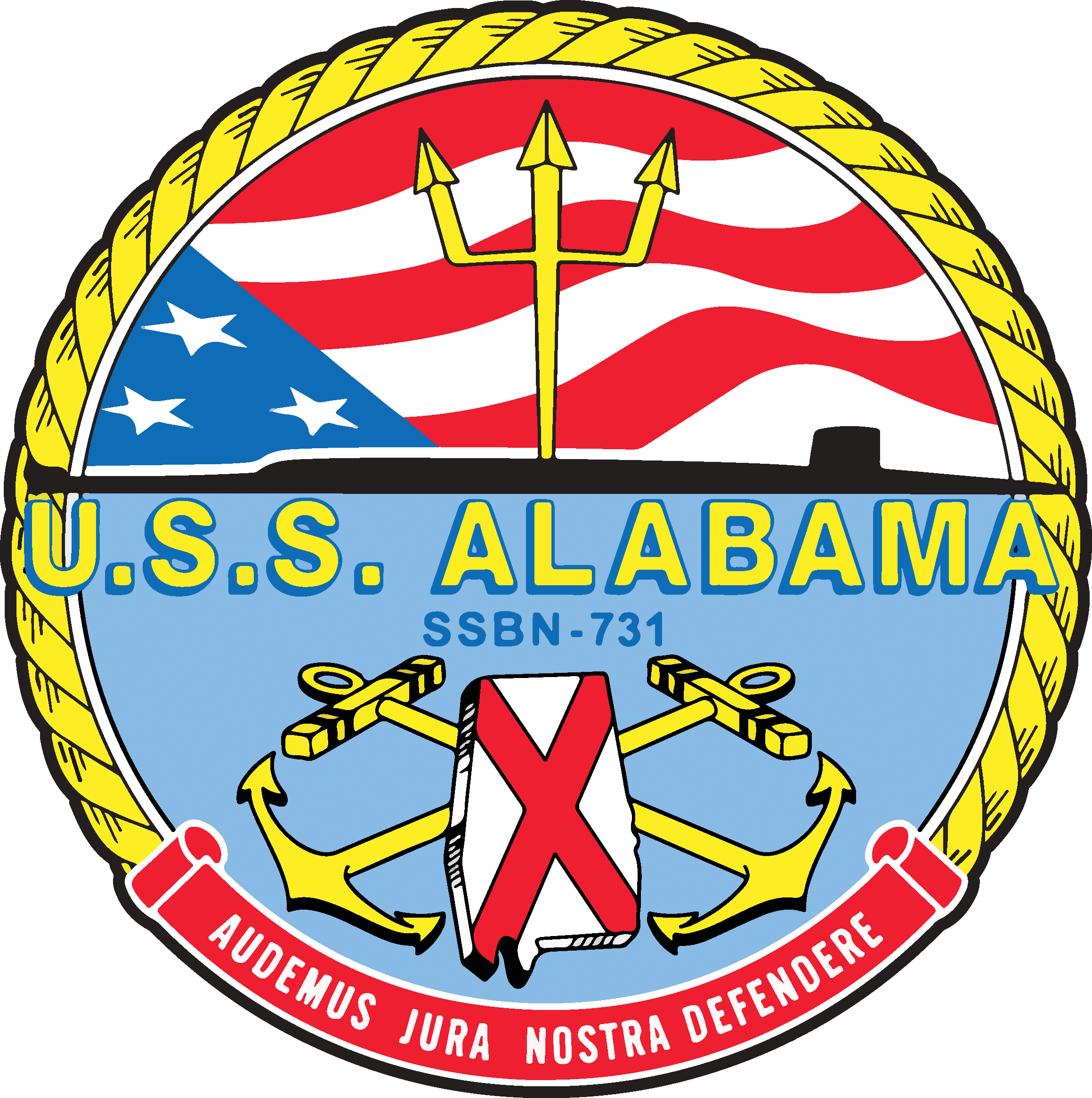 USS Alabama SSBN-731 Badge Sticker Decal Ohio Class Ballistic Missile ...