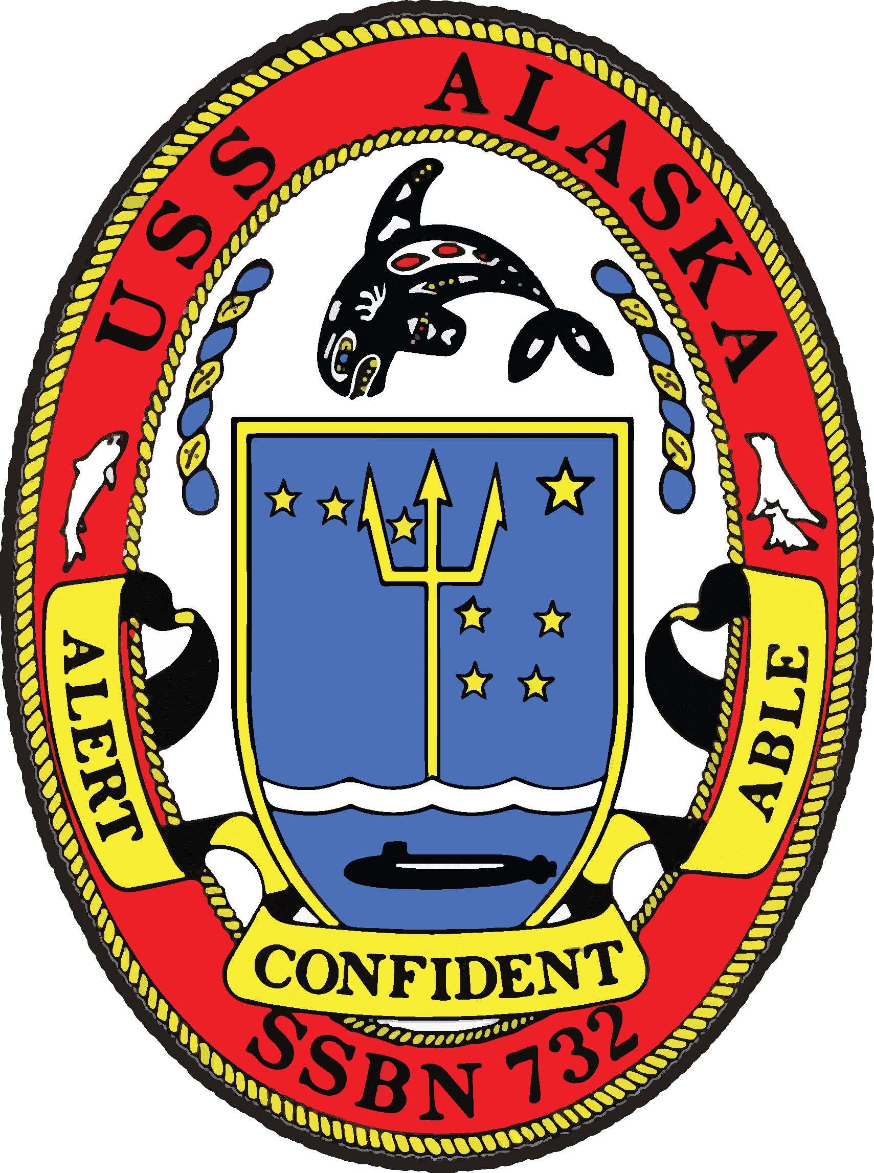USS Alaska SSBN-732 Badge Sticker Decal Ohio Class Ballistic Missile ...