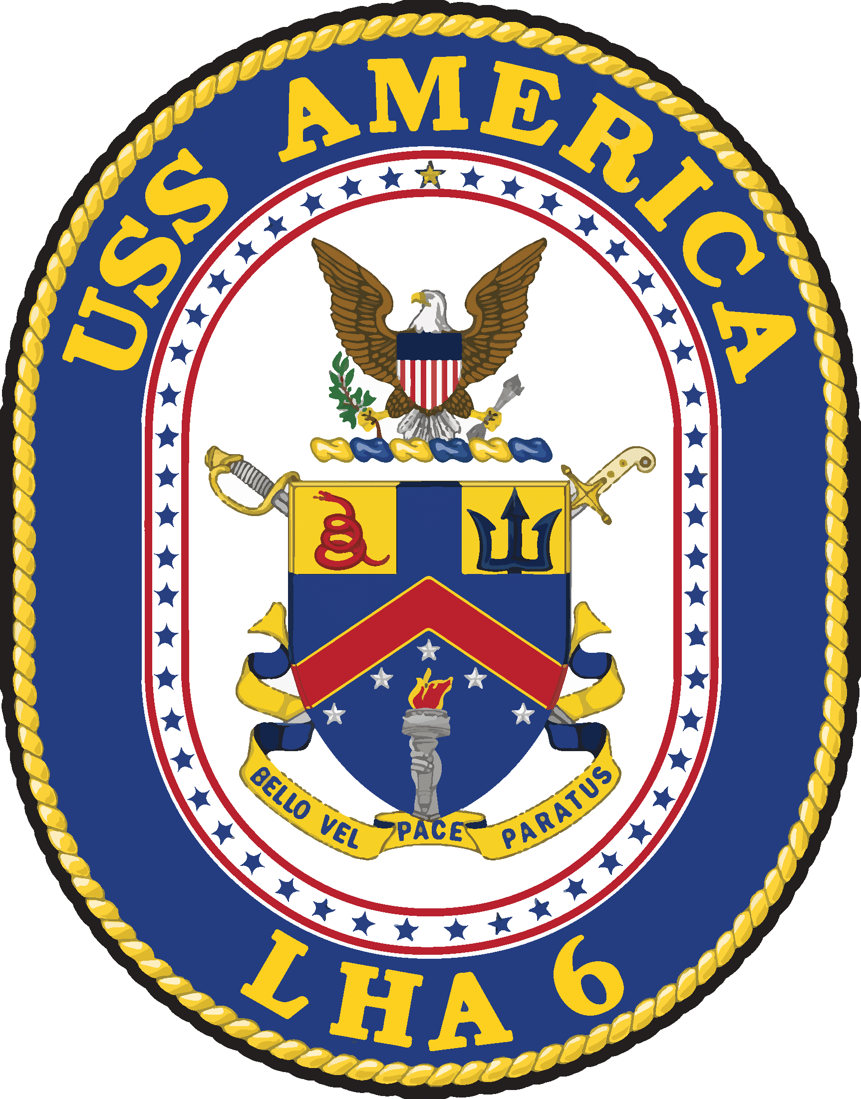 USS America LHA-6 Badge Sticker Decal America Class Amphibious Assault ...