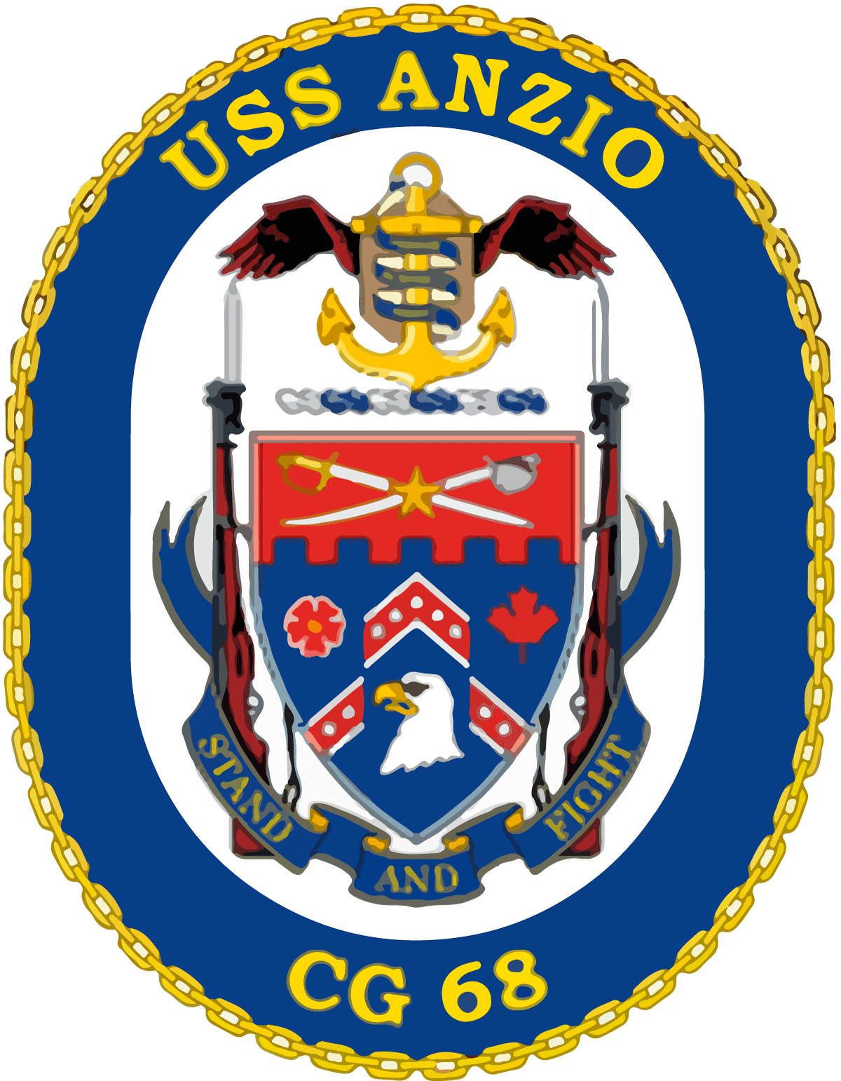 USS Anzio CG-68 Badge Sticker Decal Ticonderoga Class Cruiser Car ...