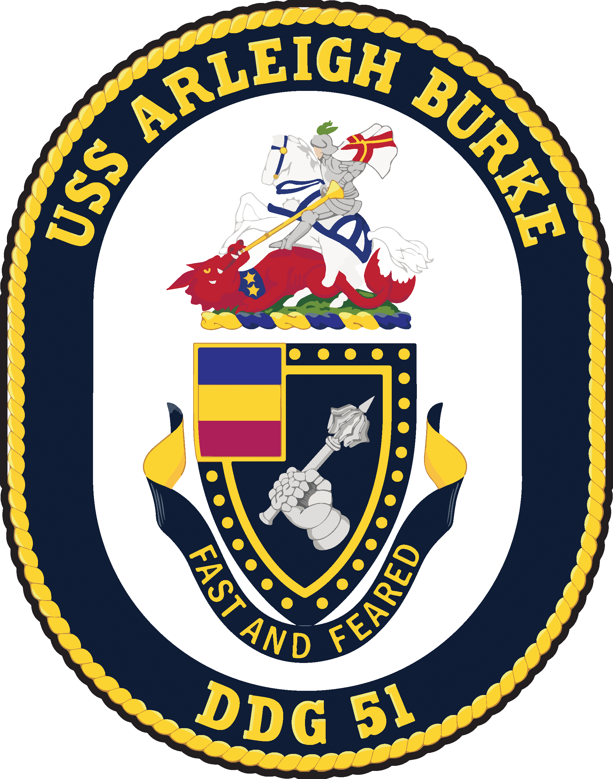 USS Arleigh Burke DDG-51 Badge Sticker Decal Arleigh Burke Class ...