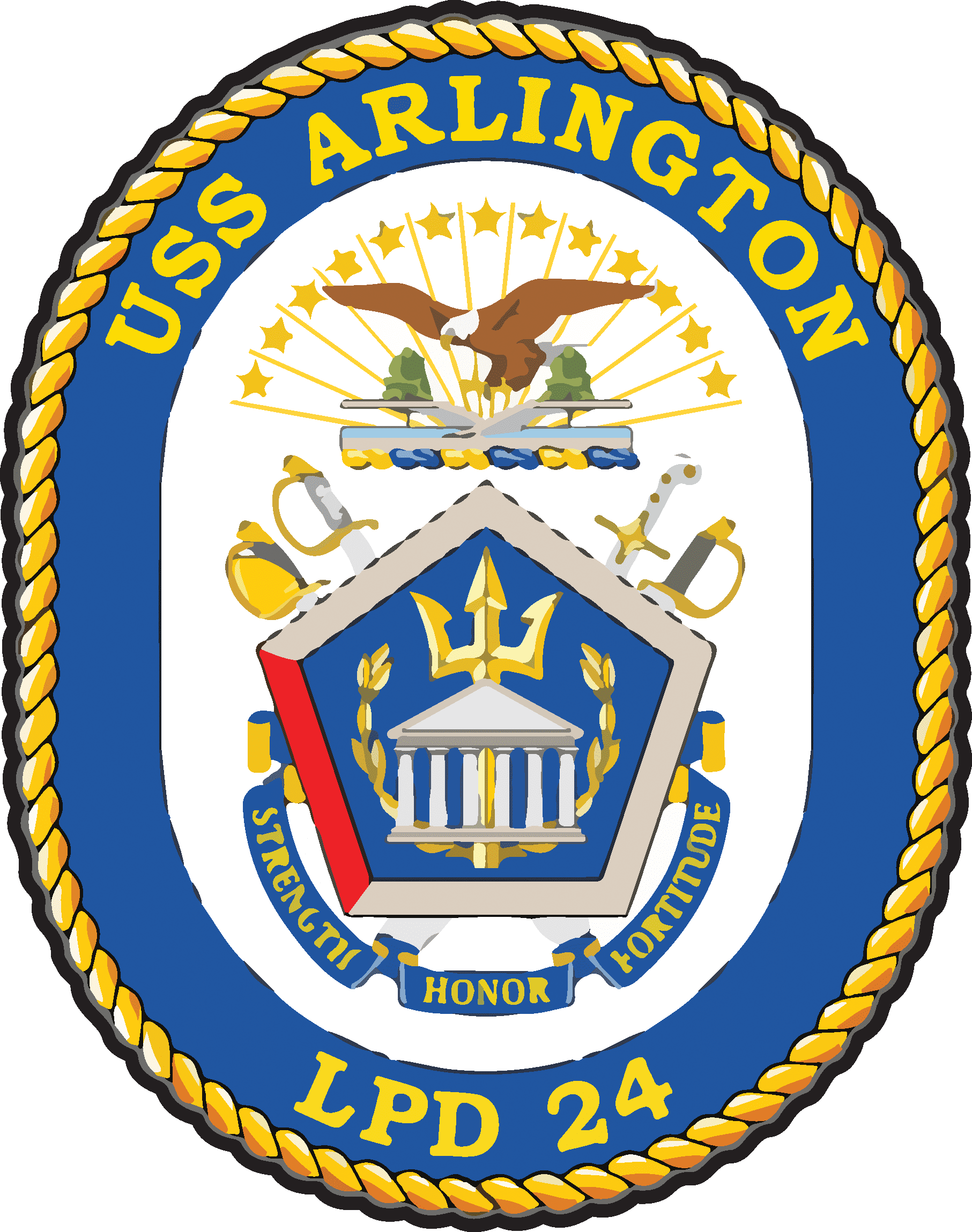 USS Arlington LPD-24 Badge Sticker Decal San Antonio Class Amphibious ...