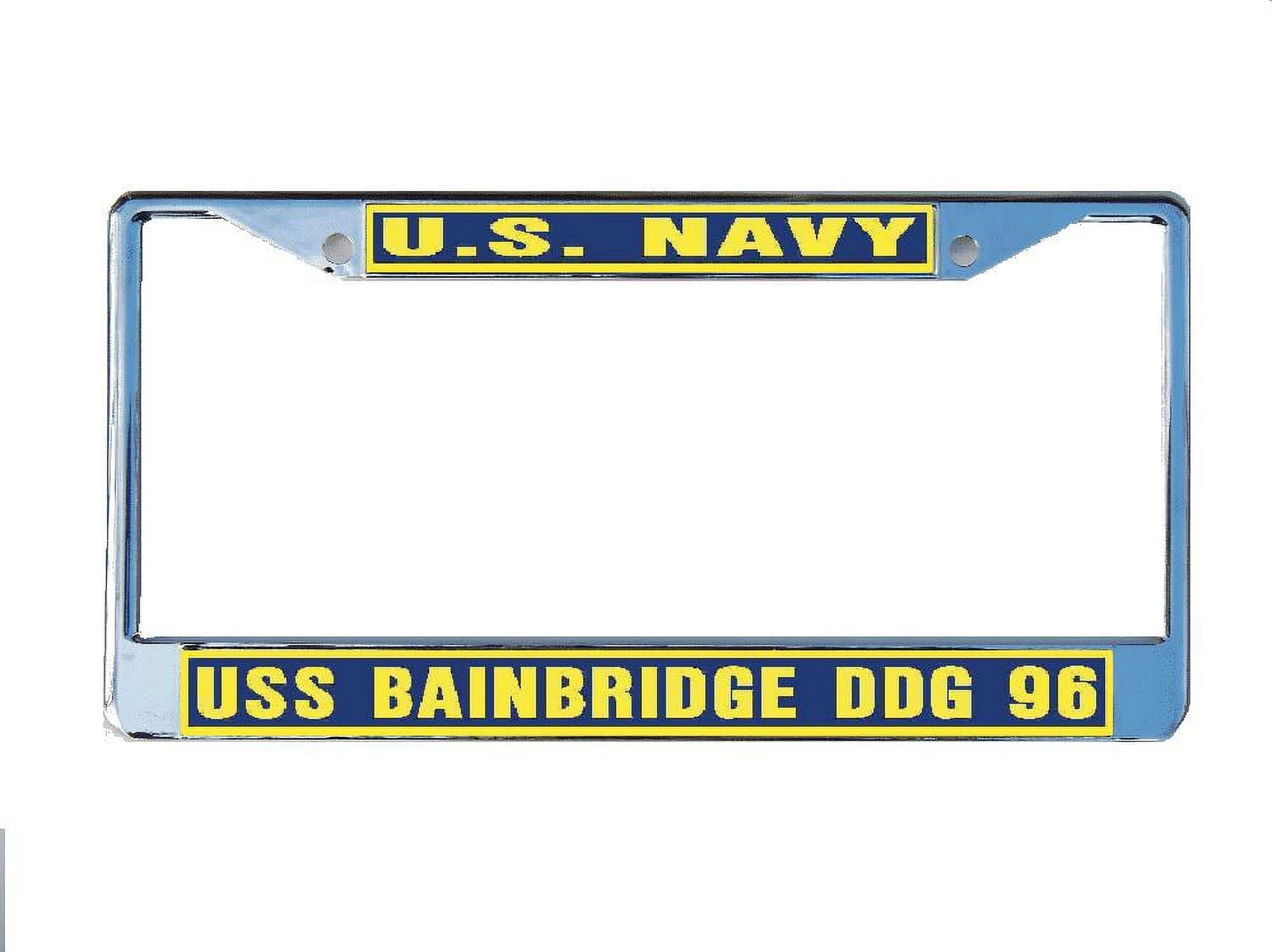 USS BAINBRIDGE DDG 96 License Plate Frame Chrome Metal Military Navy ...