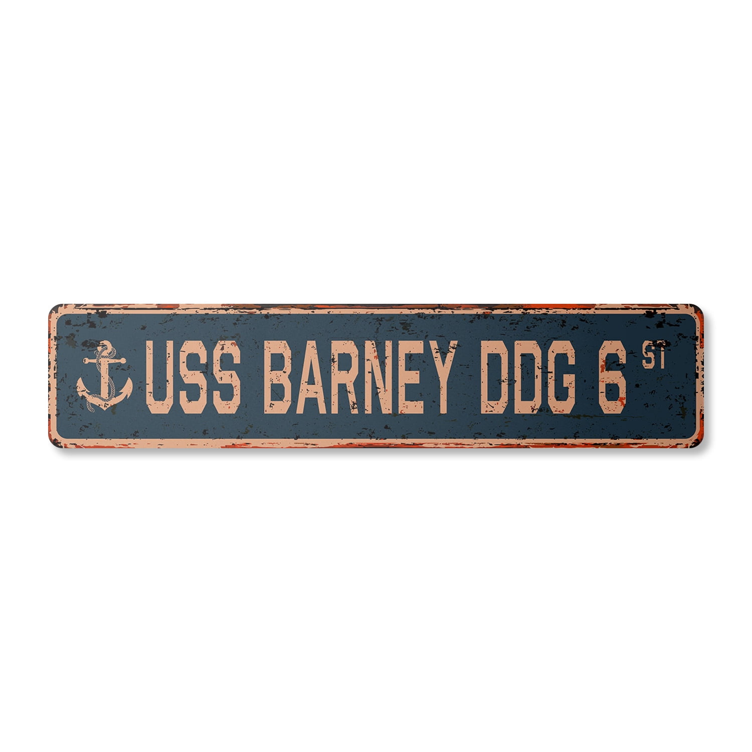 USS BARNEY DDG 6 Vintage Plastic Street Sign us navy ship veteran ...