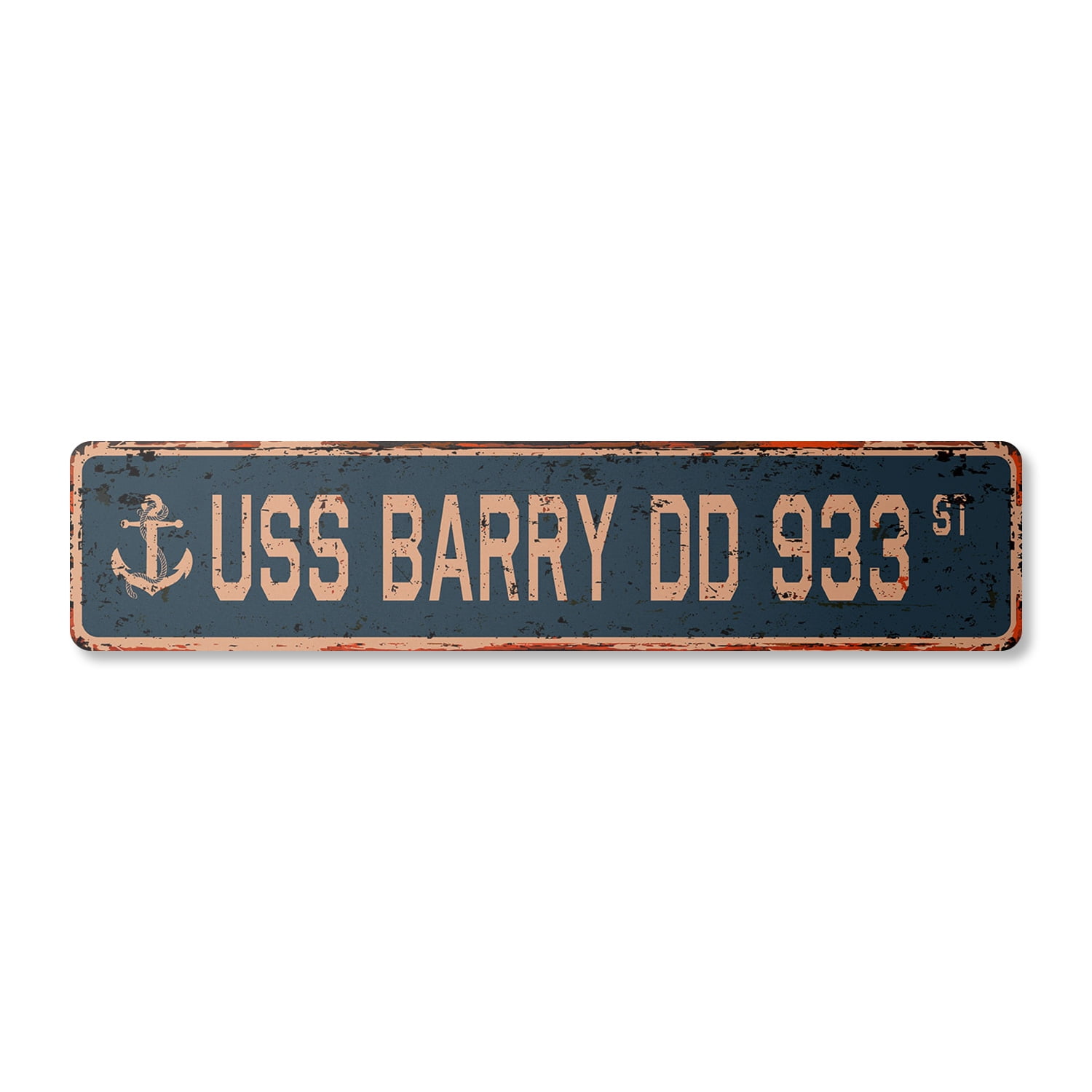 USS BARRY DD 933 Vintage Aluminum Street Sign us navy ship veteran ...