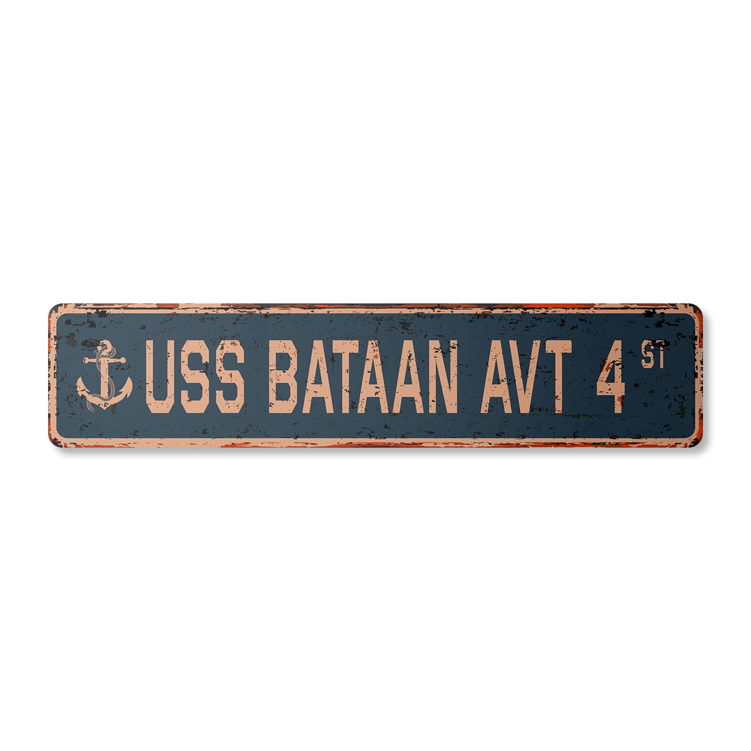 USS BATAAN AVT 4 Vintage Aluminum Street Sign us navy ship veteran ...