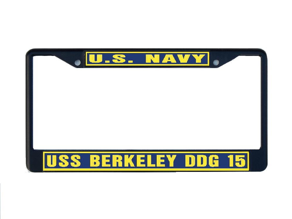 USS BERKELEY DDG 15 License Plate Frame Black Metal Military Navy USN ...