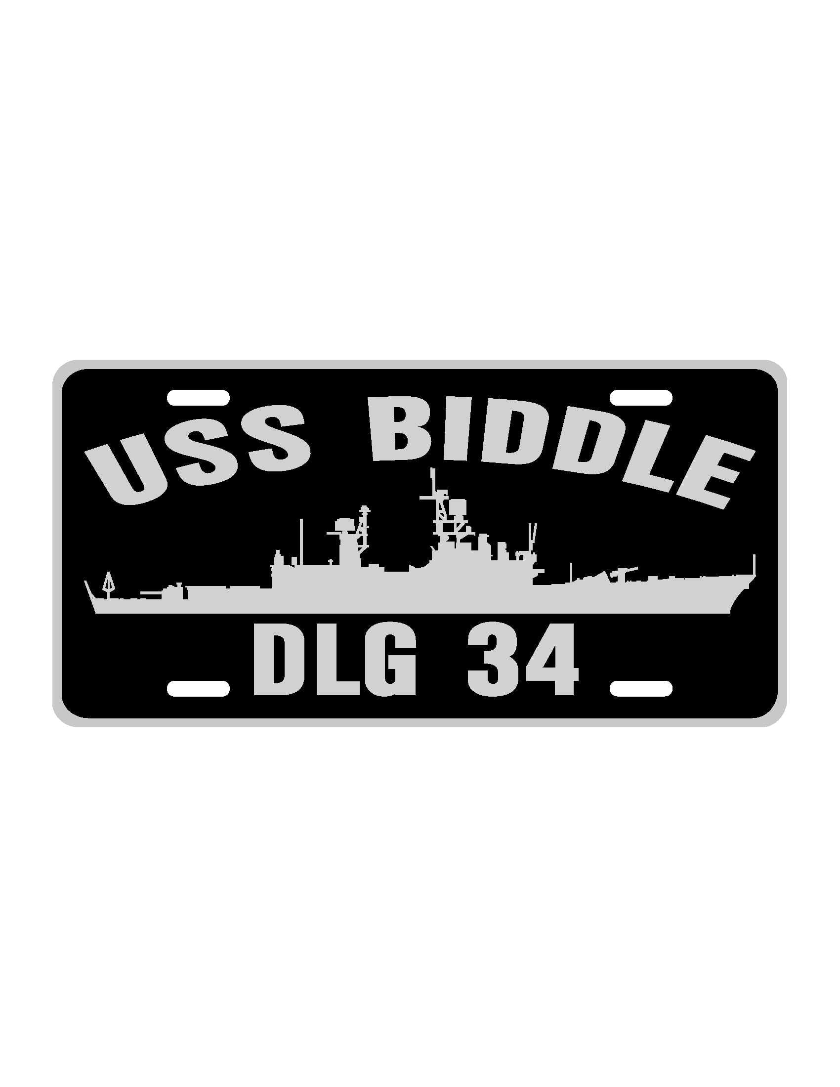 USS BIDDLE DLG 34 Aluminum License Plate Military Navy USN Car Truck RV ...