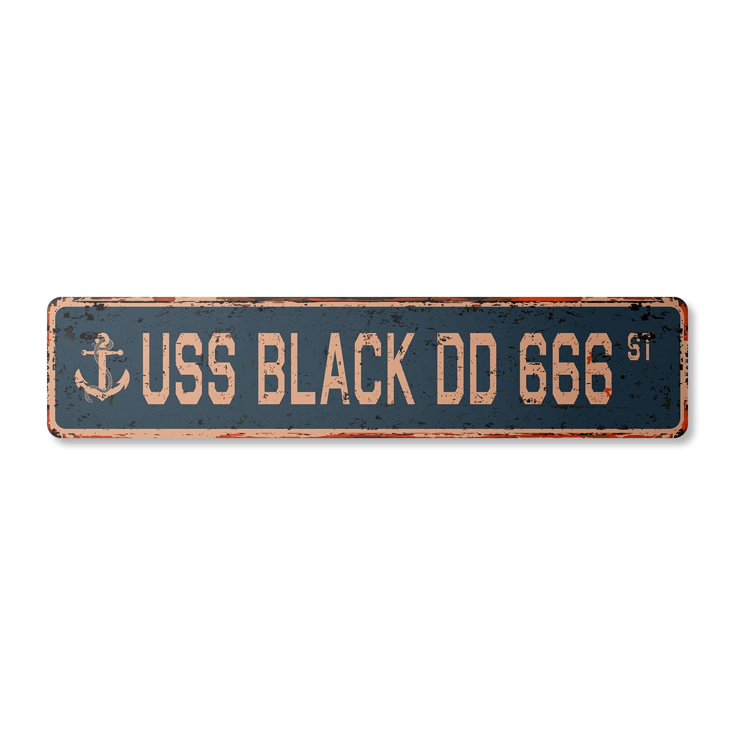 USS BLACK DD 666 Vintage Aluminum Street Sign us navy ship veteran ...