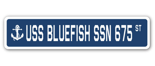 USS BLUEFISH SSN 675 Street Sign us navy ship veteran sailor gift ...
