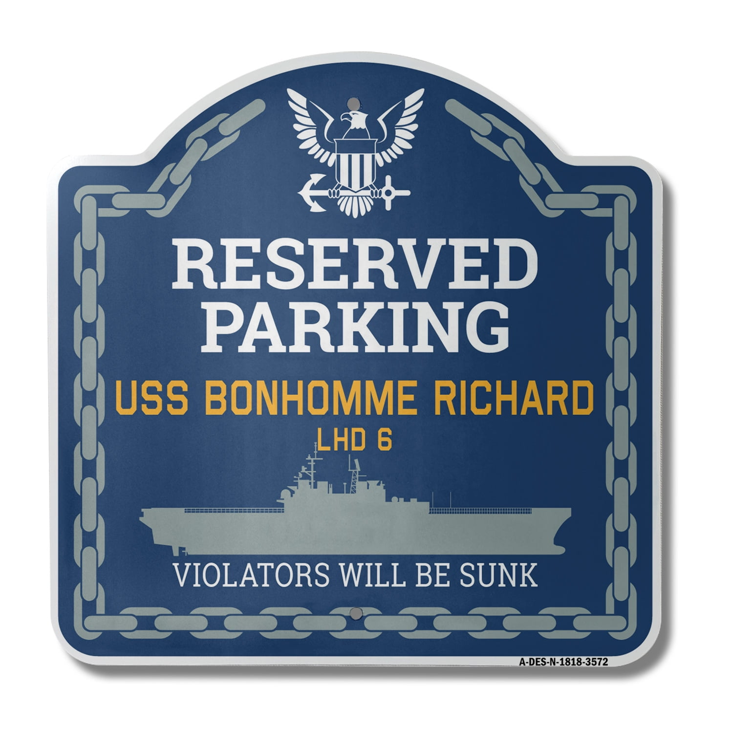 USS BONHOMME RICHARD LHD 6 | 18" X 18" Heavy-Gauge Aluminum ...