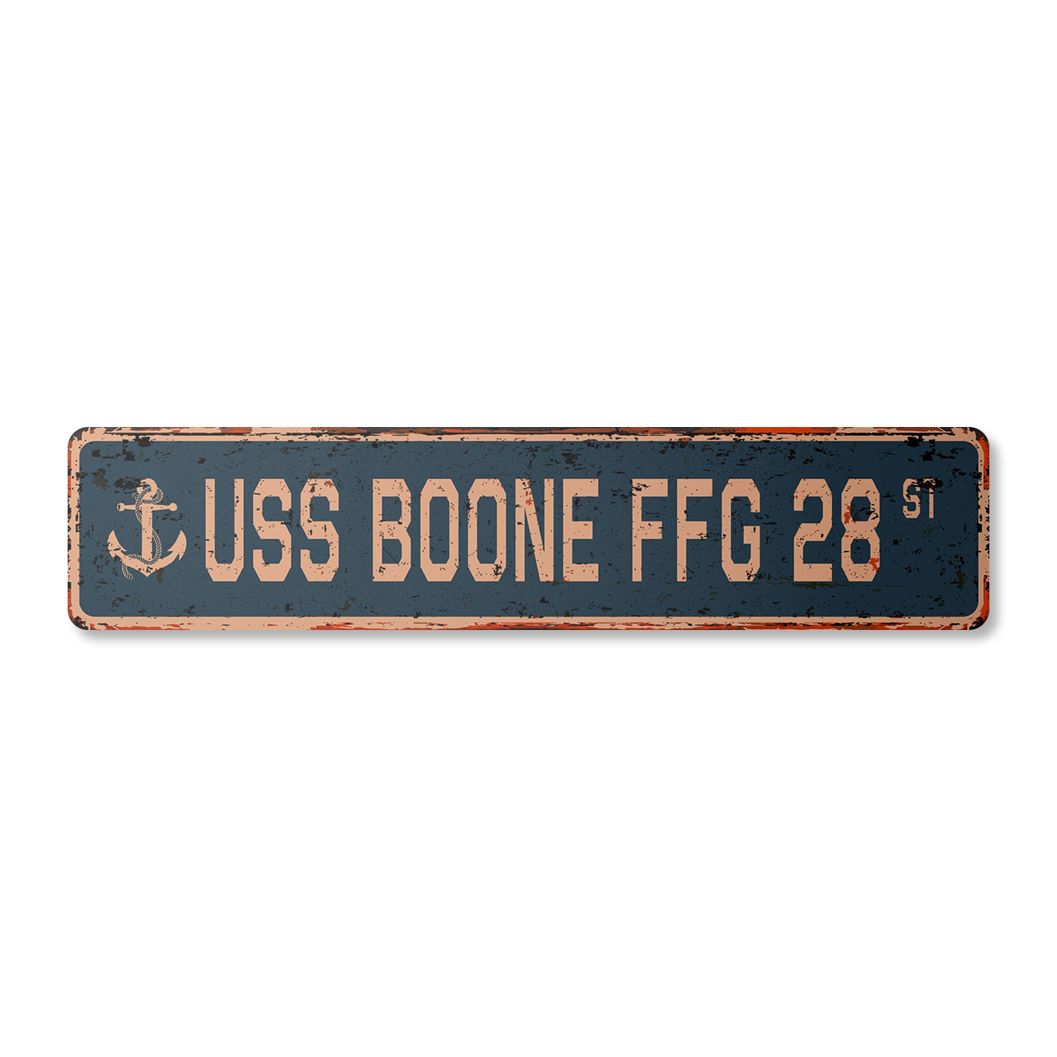 USS BOONE FFG 28 Vintage Aluminum Street Sign us navy ship veteran ...