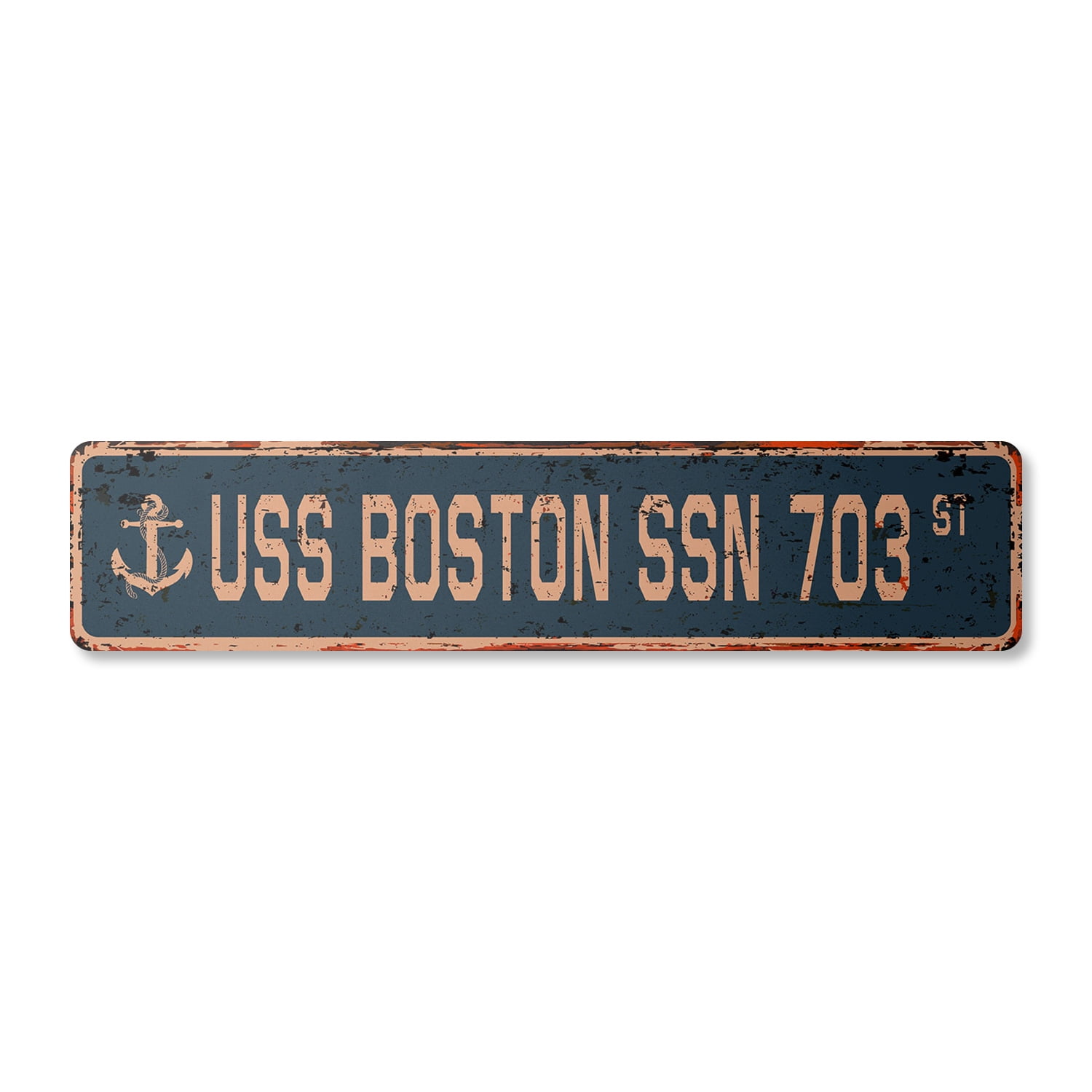 USS BOSTON SSN 703 Vintage Aluminum Street Sign us navy ship veteran ...