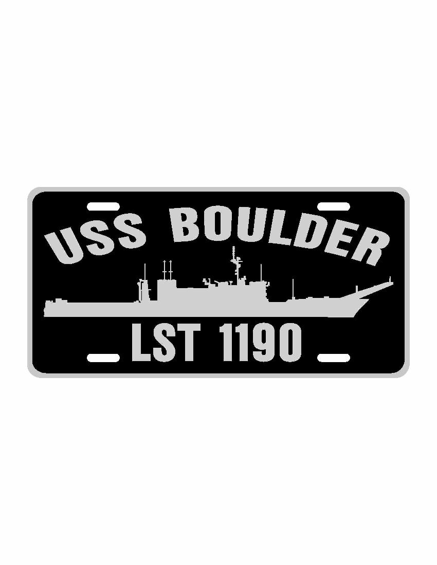 USS BOULDER LST 1190 Aluminum License Plate Military Navy USN Car Truck ...