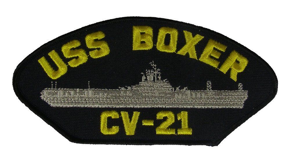 USS BOXER CV-21 PATCH USN NAVY SHIP ESSEX CLASS AIRCRAFT CARRIER ...