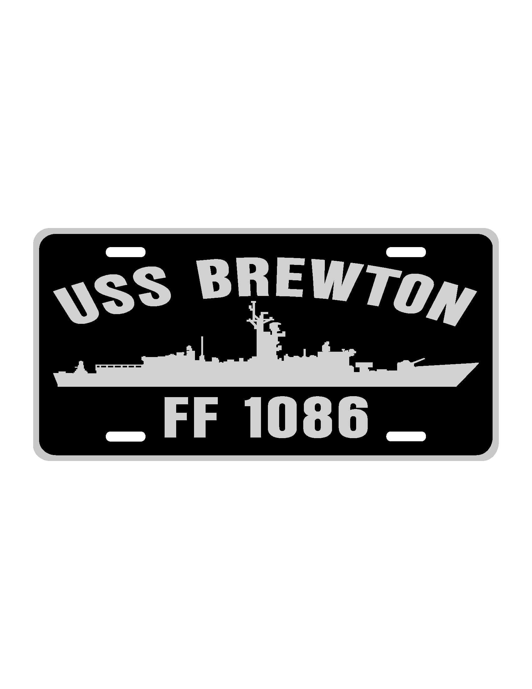 USS BREWTON FF 1086 Aluminum License Plate Military Navy USN Car Truck ...