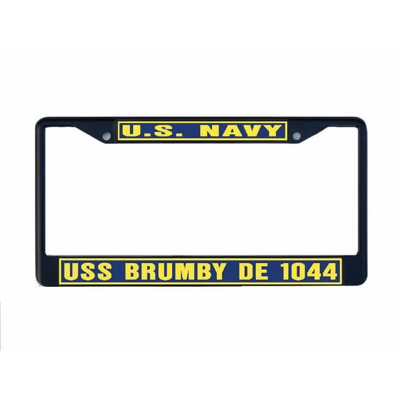 USS BRUMBY DE 1044 License Plate Frame Black Metal Military Navy USN ...