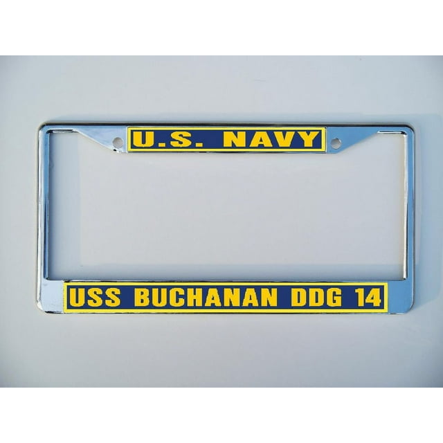 USS BUCHANAN DDG 14 License Plate Frame Chrome Metal Military Navy USN ...