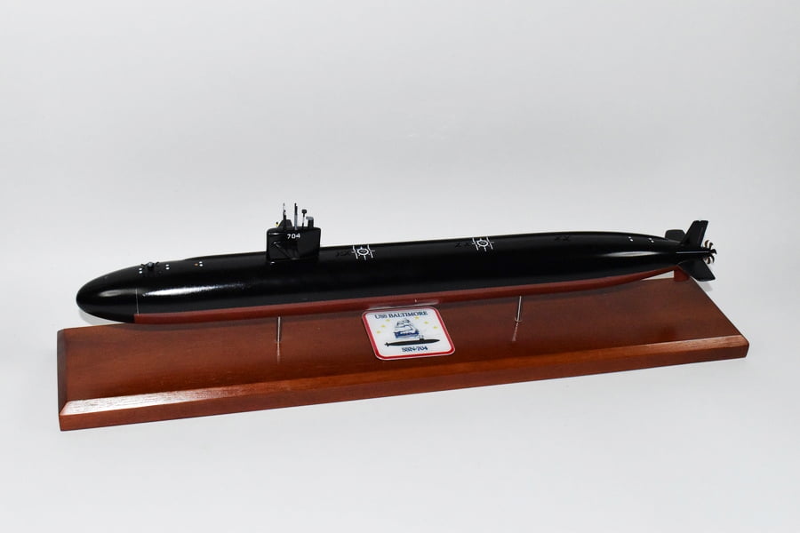 USS Baltimore (SSN-704) Flt I Submarine Model,Navy,Scale Model,Mahogany ...