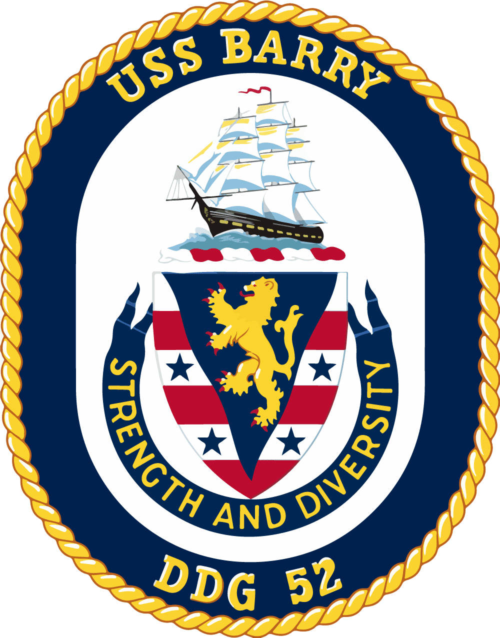 USS Barry DDG-52 Badge Sticker Decal Arleigh Burke Class Destroyer Car ...