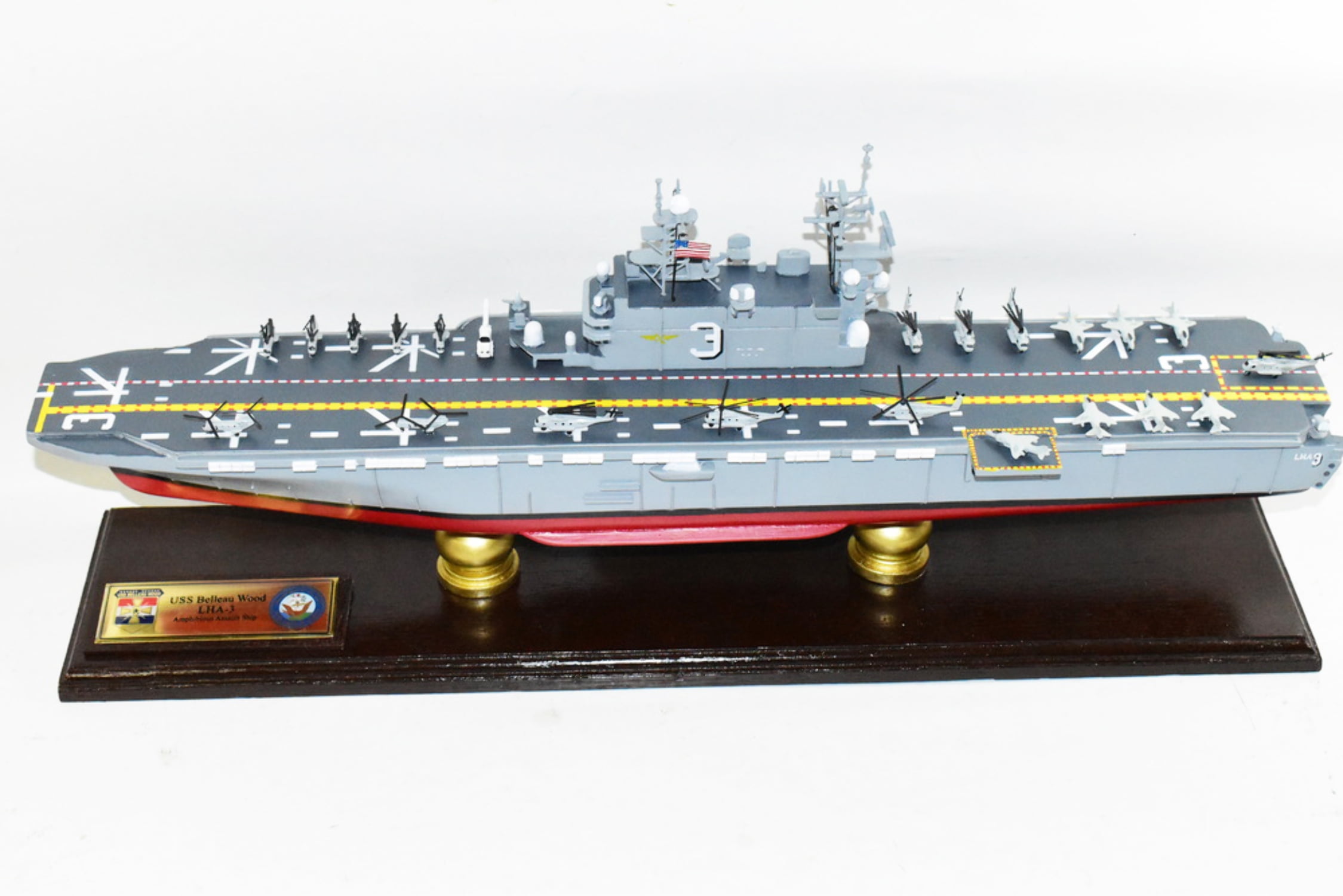 USS Belleau Wood LHA 3 24 inch Model,,Navy,Scale Model,Mahogany,Tarawa ...