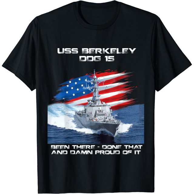 USS Berkeley DDG-15 Destroyer Ship USA Flag Veteran Day Xmas T-Shirt ...