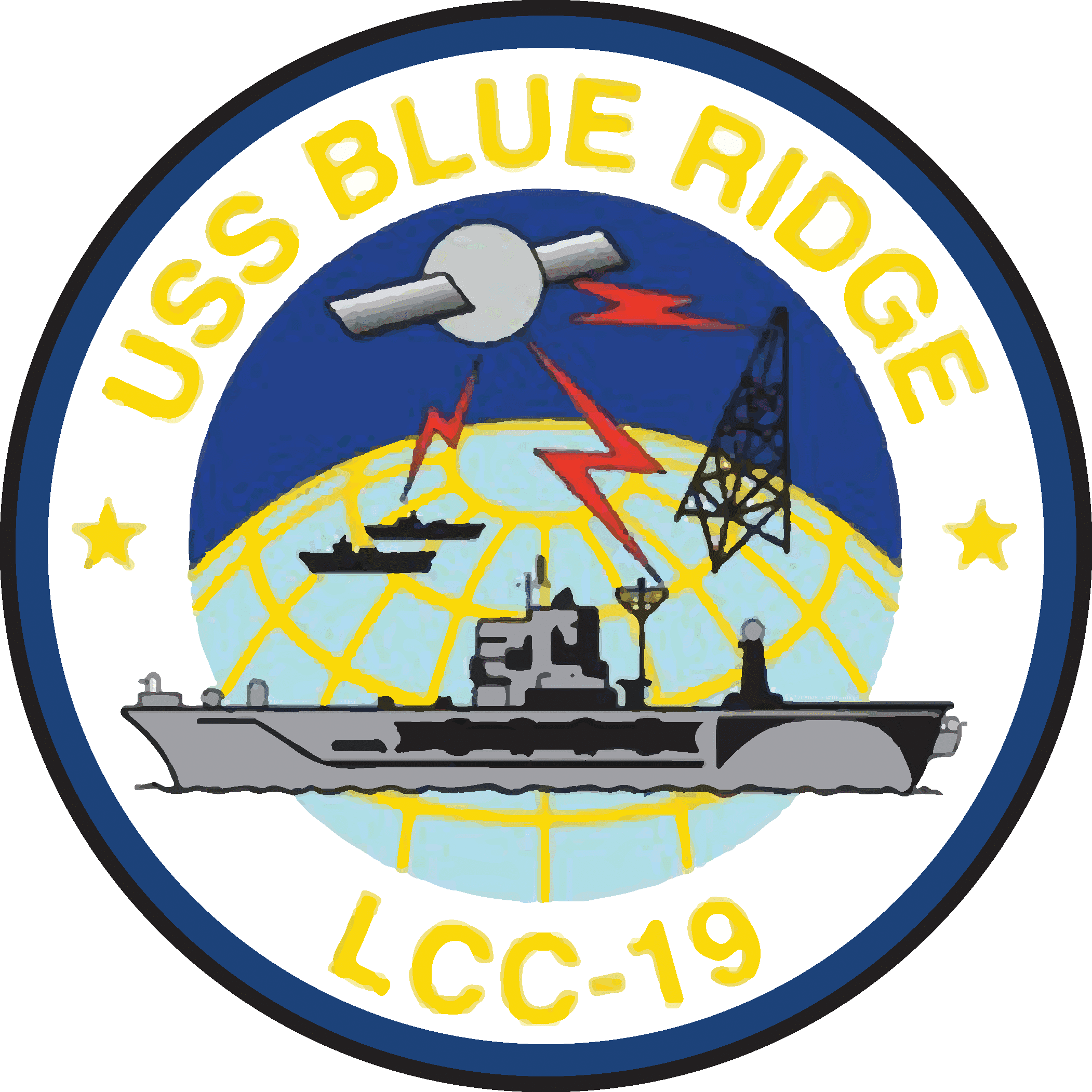 USS Blue Ridge LCC-19 Badge Sticker Decal Blue Ridge Class Amphibious ...