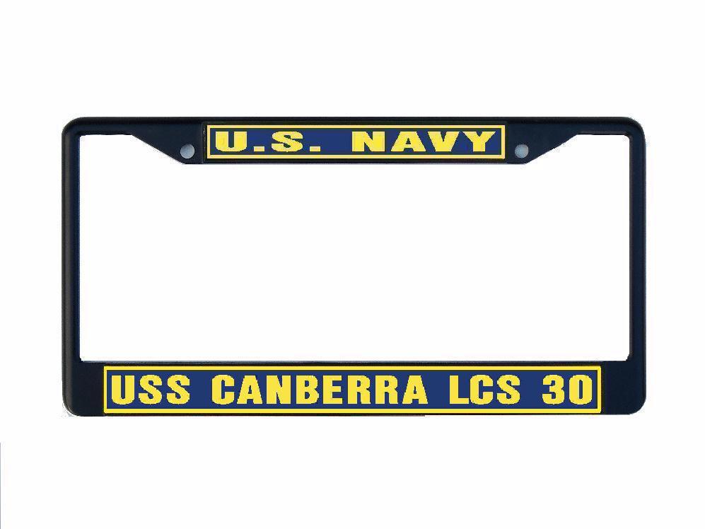 USS CANBERRA LCS 30 License Plate Frame Black Metal Military Navy USN ...