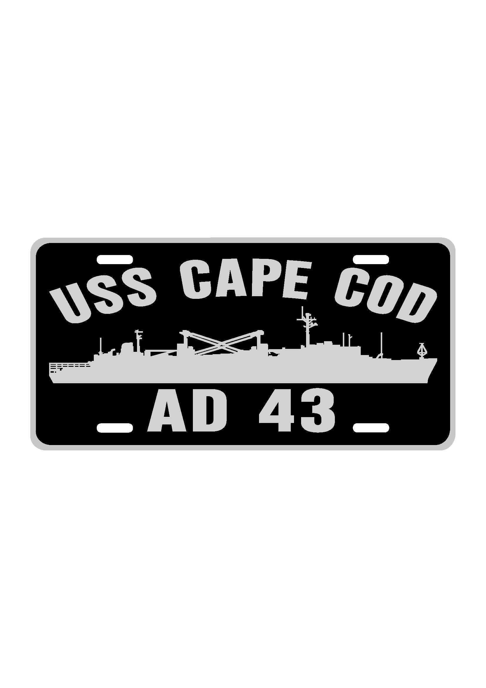 USS CAPE COD AD 43 Aluminum License Plate Military Navy USN Car Truck ...