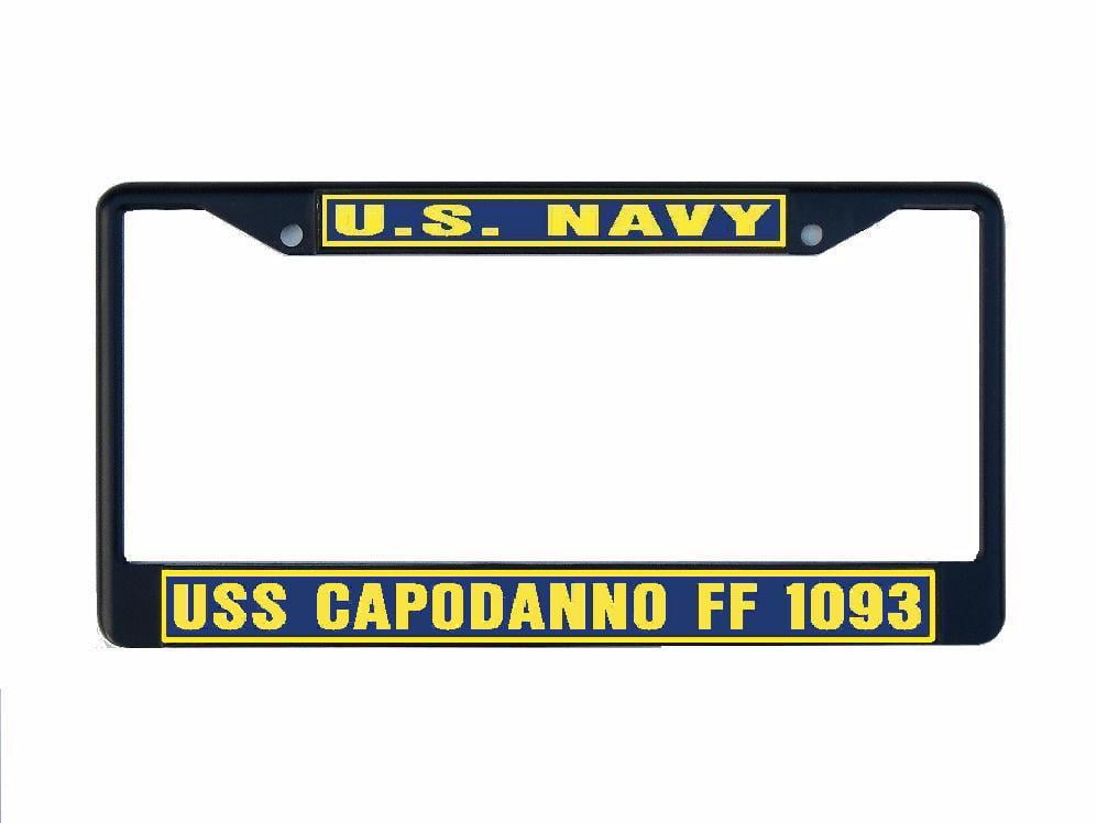 USS CAPODANNO FF 1093 License Plate Frame Black Metal Military Navy USN ...