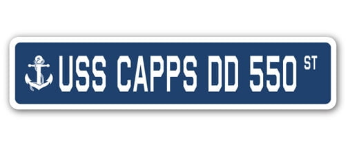 USS CAPPS DD 550 Street Sign us navy ship veteran sailor gift - Walmart.com