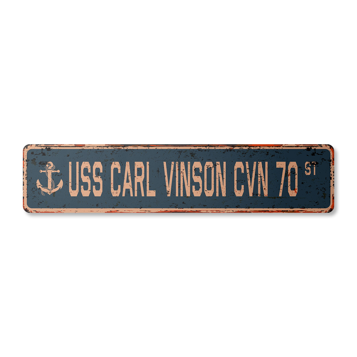 USS CARL VINSON CVN 70 Vintage Plastic Street Sign us navy ship veteran ...