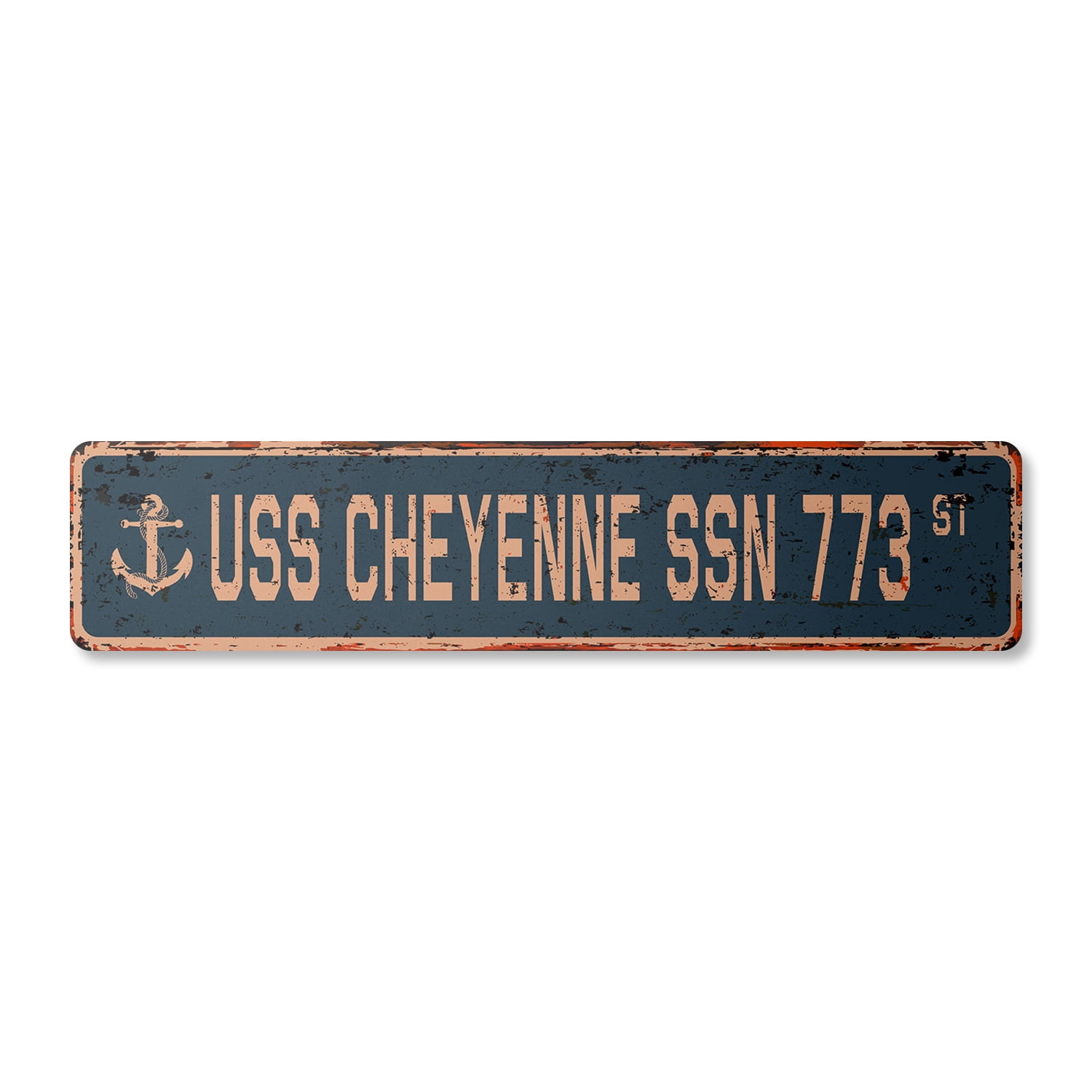USS CHEYENNE SSN 773 Vintage Plastic Street Sign us navy ship veteran ...